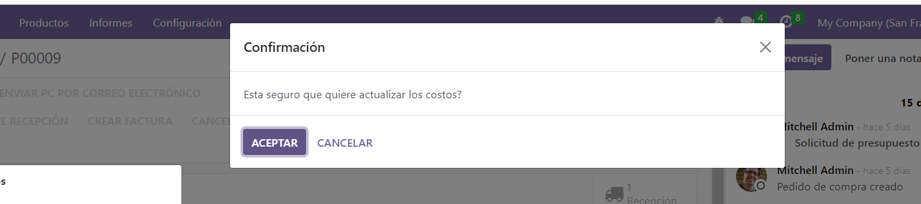 Ventanas de confirmación en Odoo | A2Systems